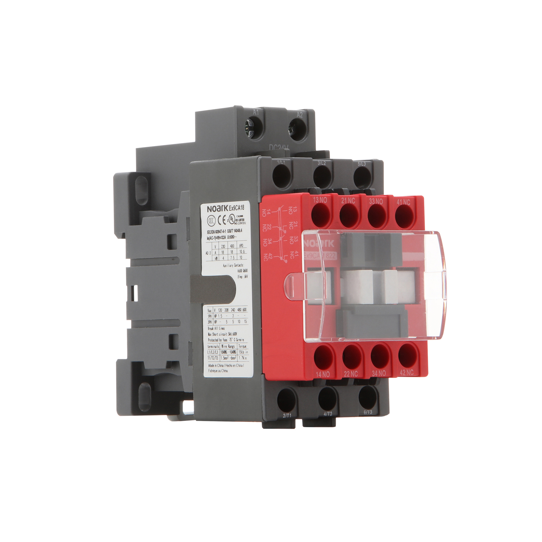 Ex9CA12D11U-Safety Contactor, Ex9C, Standard, FVNR, 12A, DC, 1NO+1NC ...